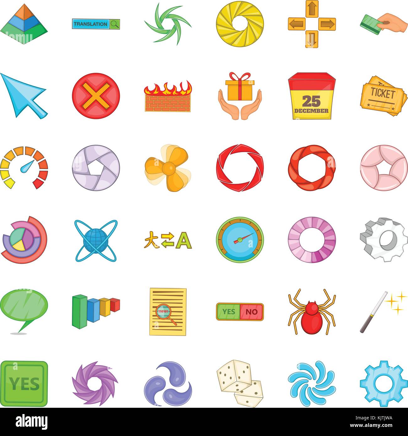 Interface icons set, cartoon style Stock Vector Image & Art - Alamy