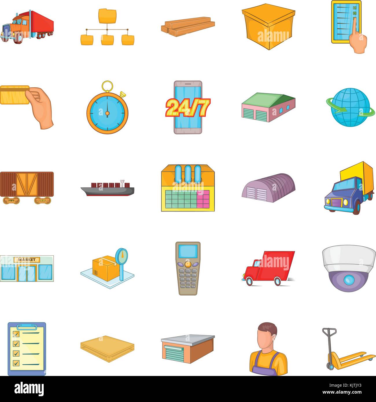 Warehouse icons set, cartoon style Stock Vector Image & Art - Alamy