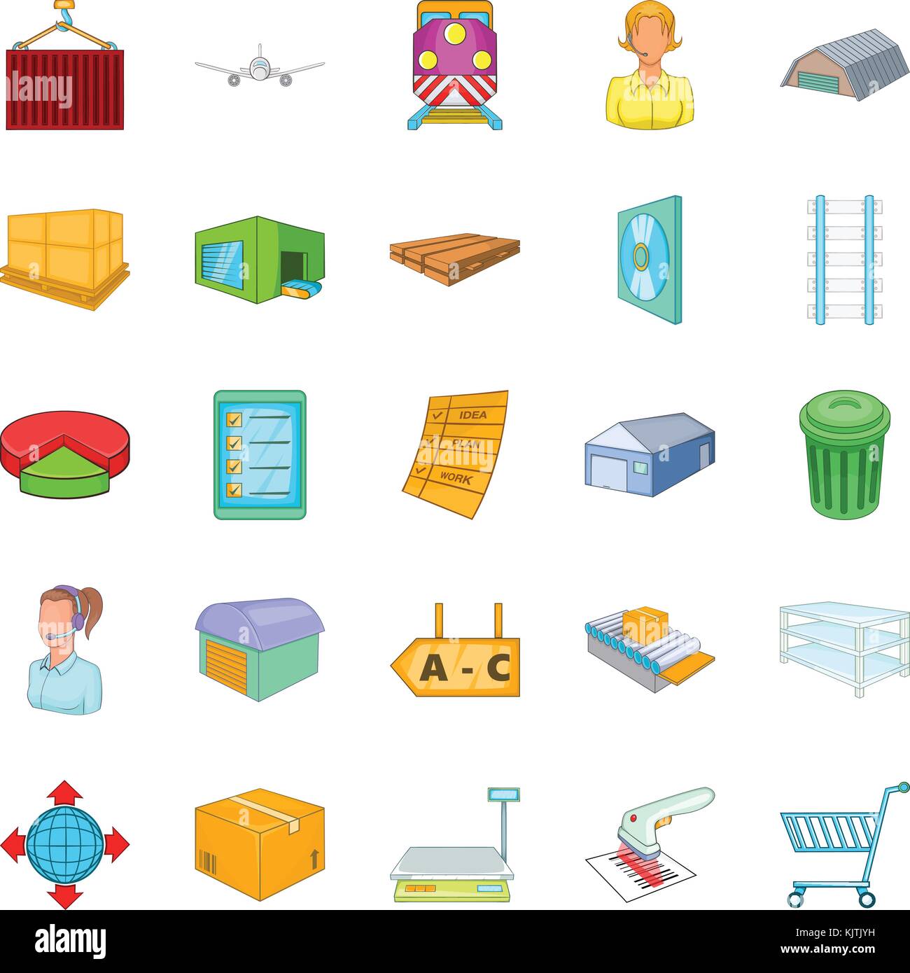 Large warehouse icons set, cartoon style Stock Vector Image & Art - Alamy