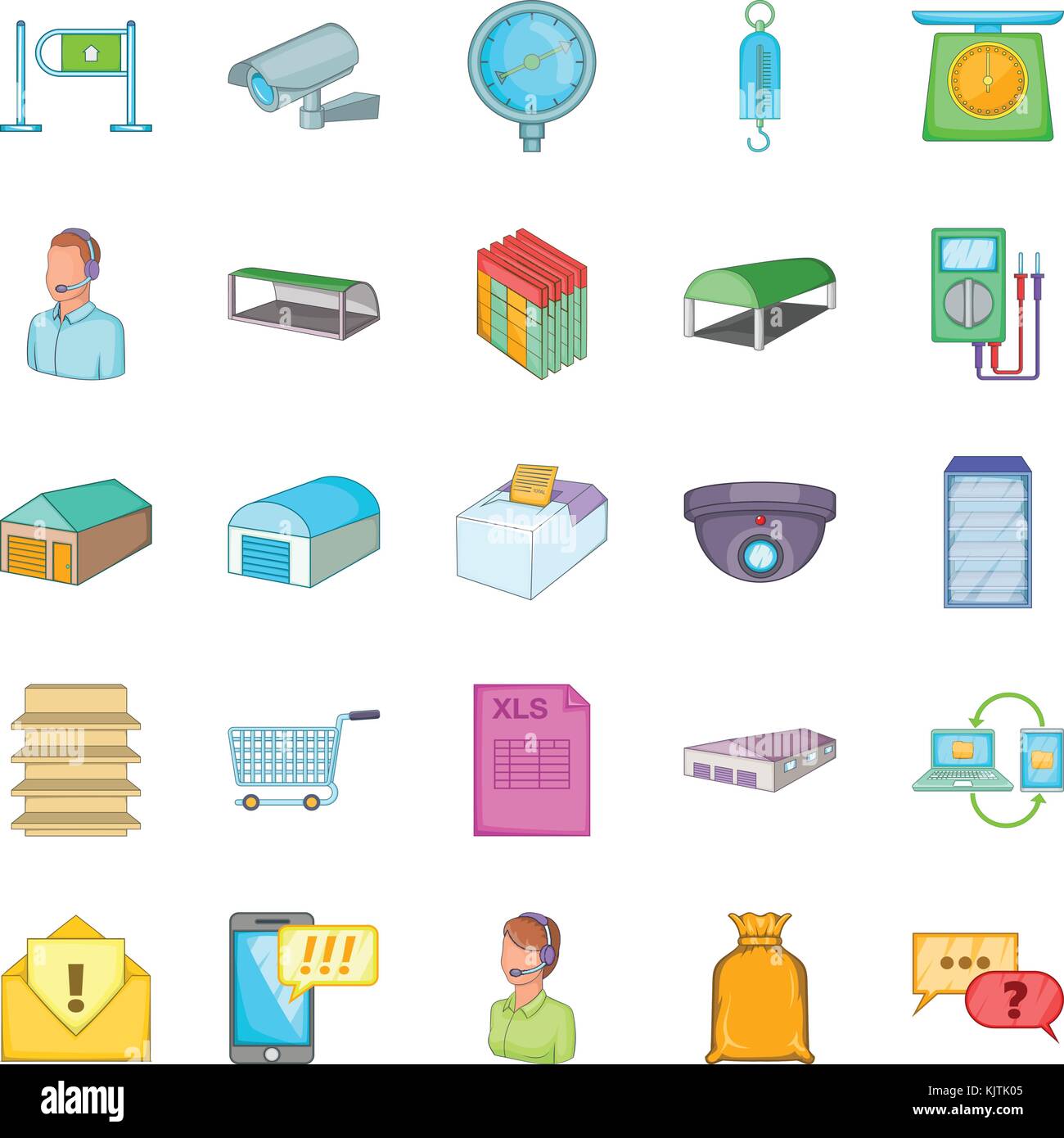 Goods shed icons set, cartoon style Stock Vector Image & Art - Alamy