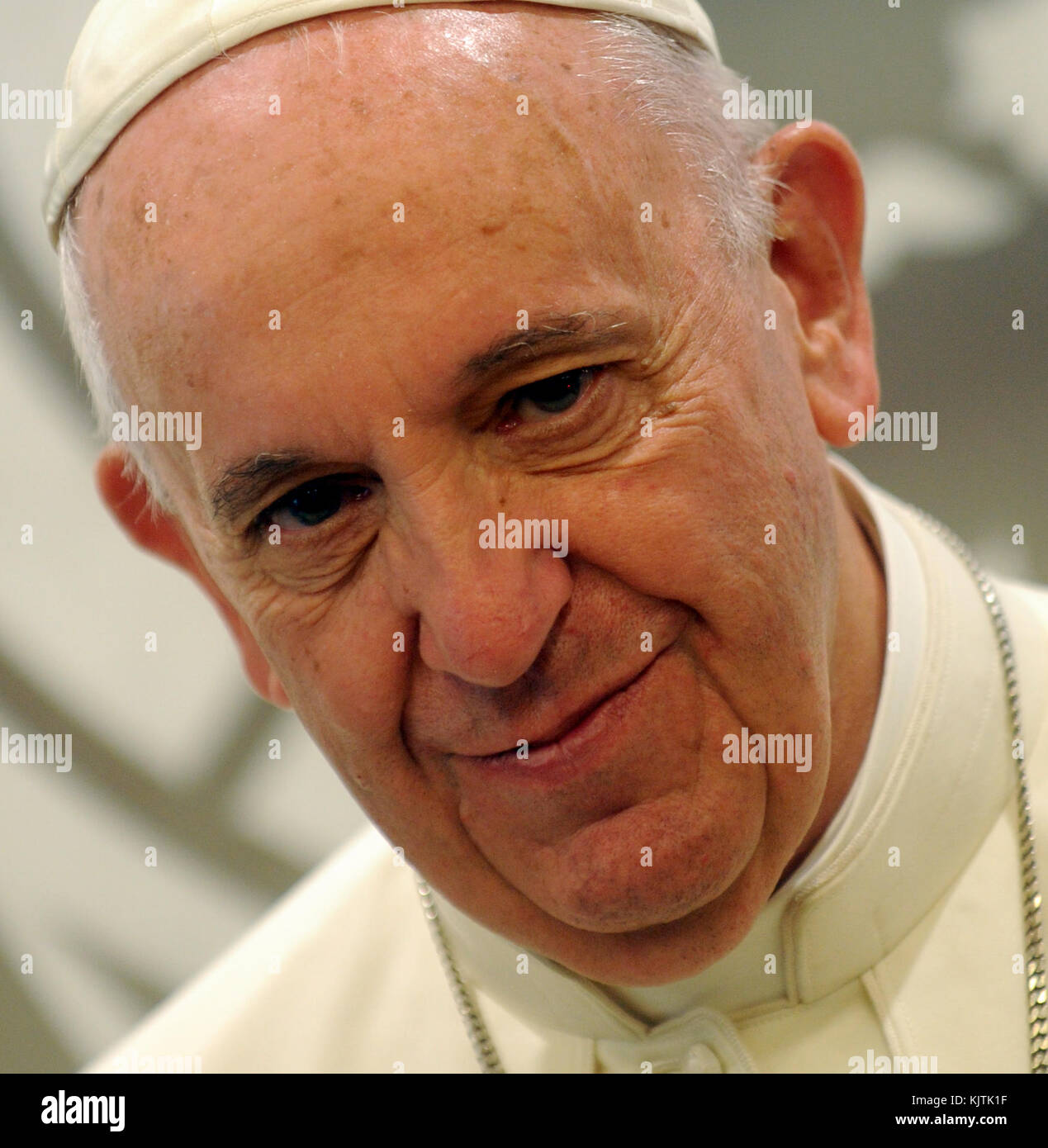 NEW YORK, NY - SEPTEMBER 25: Pope Francis addresses The United Nations ...