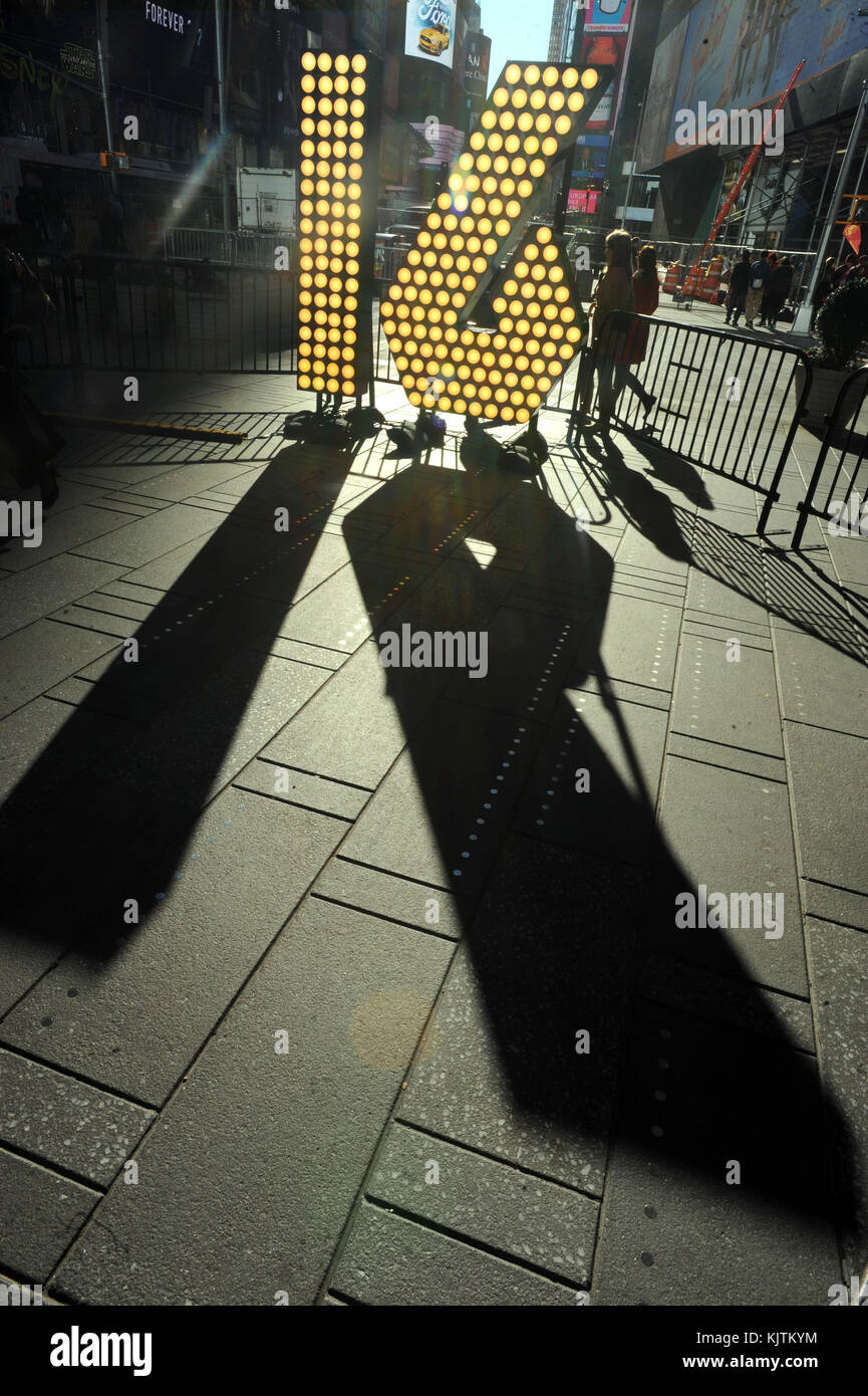 NEW YORK, NY - DECEMBER 16: Times Square gets ready for new years eve ...