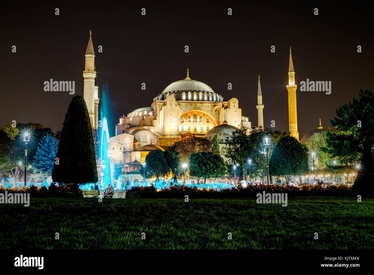 Night view of Hagia Sophia, one of the most important and visited ...