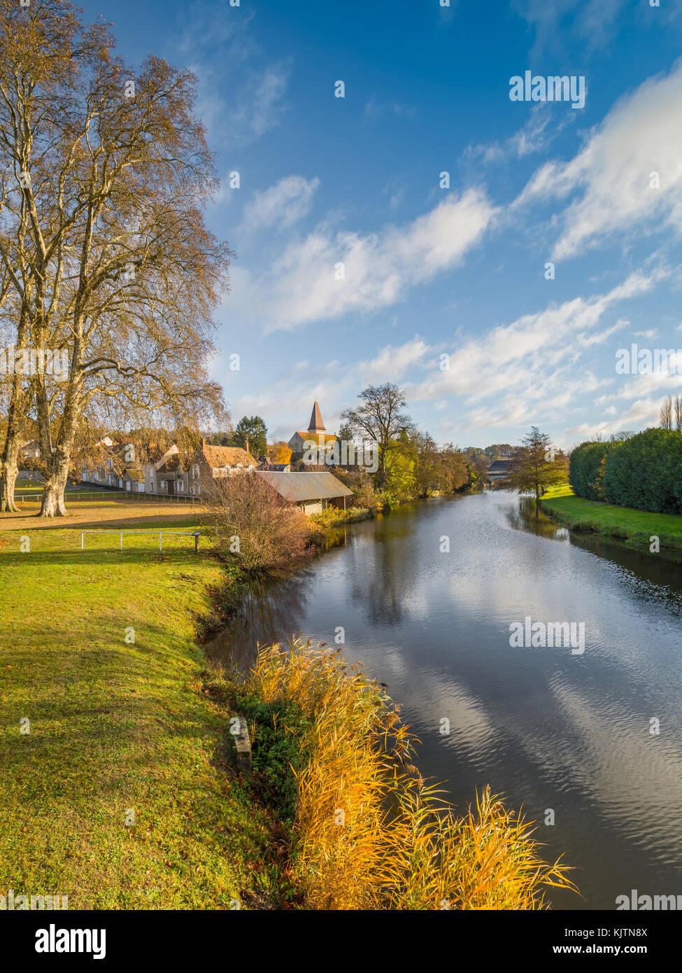 Riverside view of Preuilly-sur-Claise, France Stock Photo - Alamy