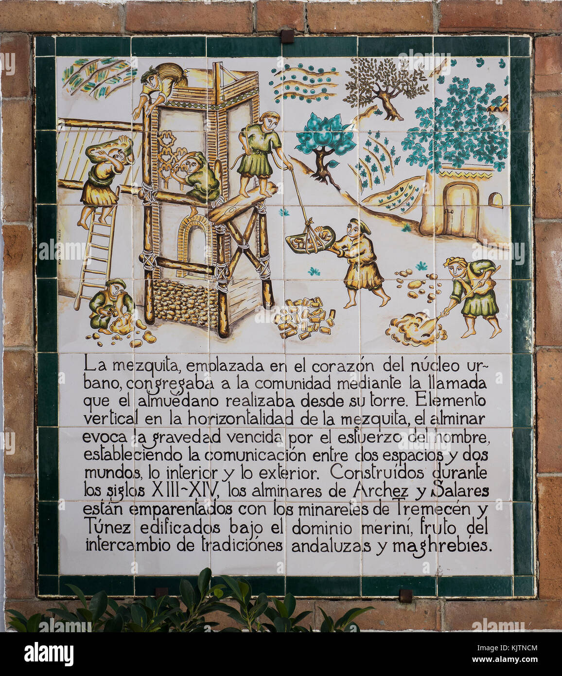 Spain, Andalucia, Costa del Sol, Sierra Tejeda, Archez, tiled artwork ...