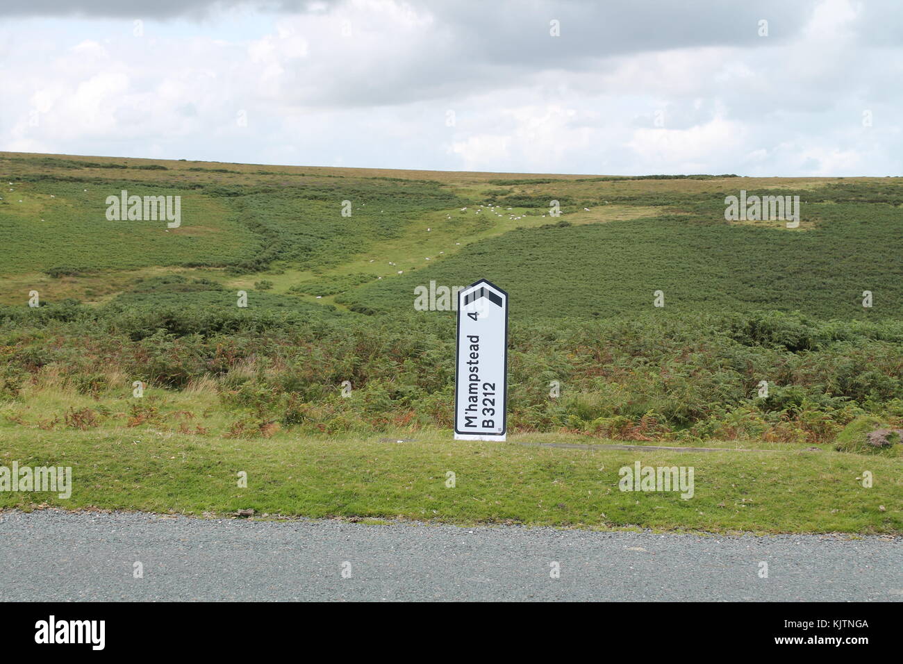 The only way is up, fallen road sign Moretonhampstead Dartmoor Devon ...
