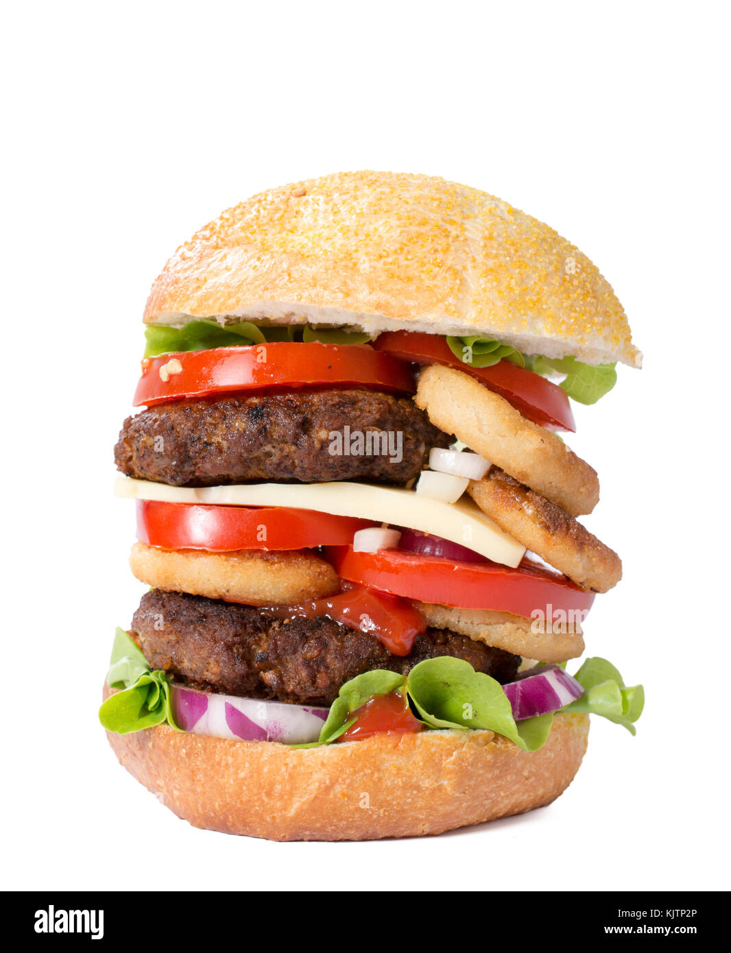 Beef burger on paper Cut Out Stock Images & Pictures - Alamy