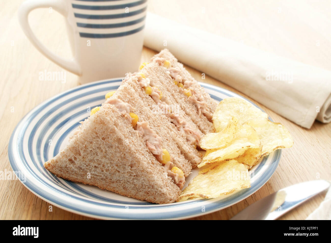 Plated Tuna And Sweetcorn Sandwich Stock Photo - Alamy