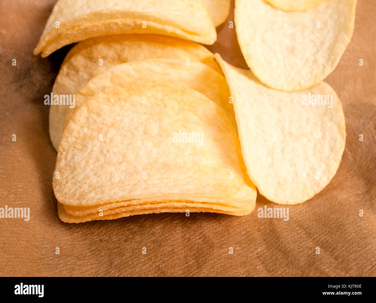 Selective focus on the front potato chips Stock Photo - Alamy