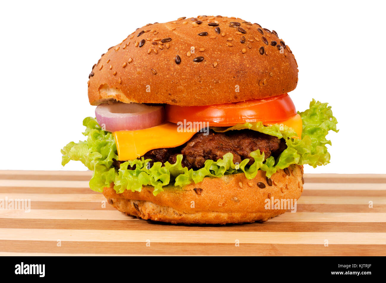 Tasty burger isolated on white Stock Photo - Alamy