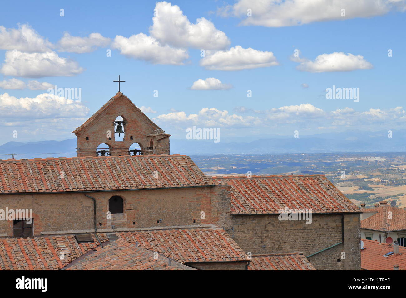 Volterra church and bell tower hi-res stock photography and images - Alamy