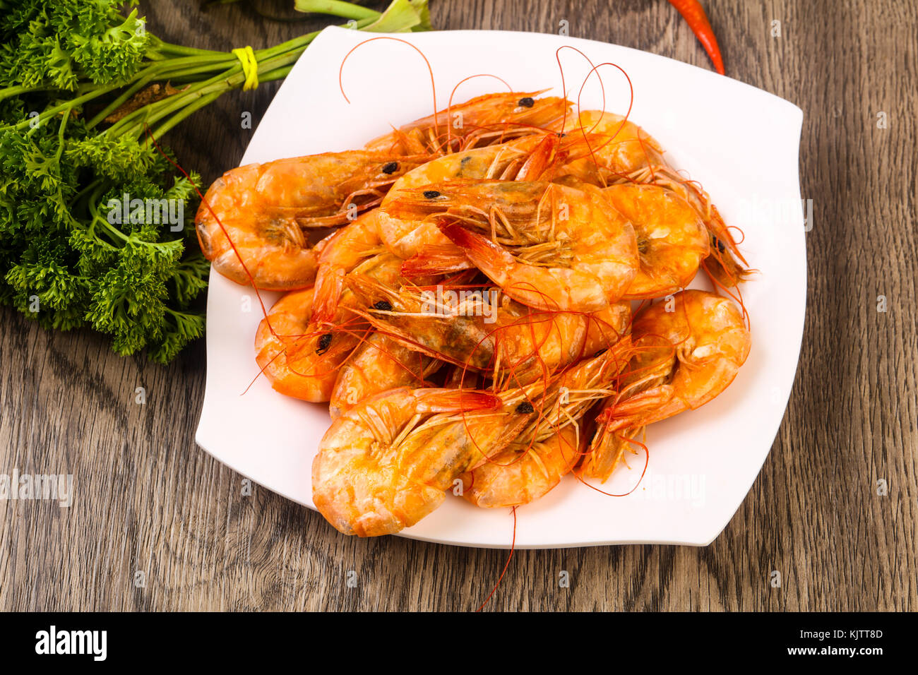 Boiled prawns in the bowl - ready for eat Stock Photo - Alamy