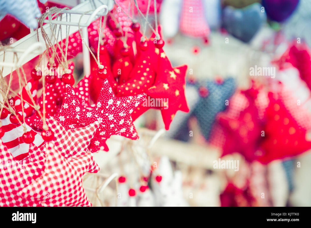 Colorful decorations on the Christmas market Stock Photo - Alamy