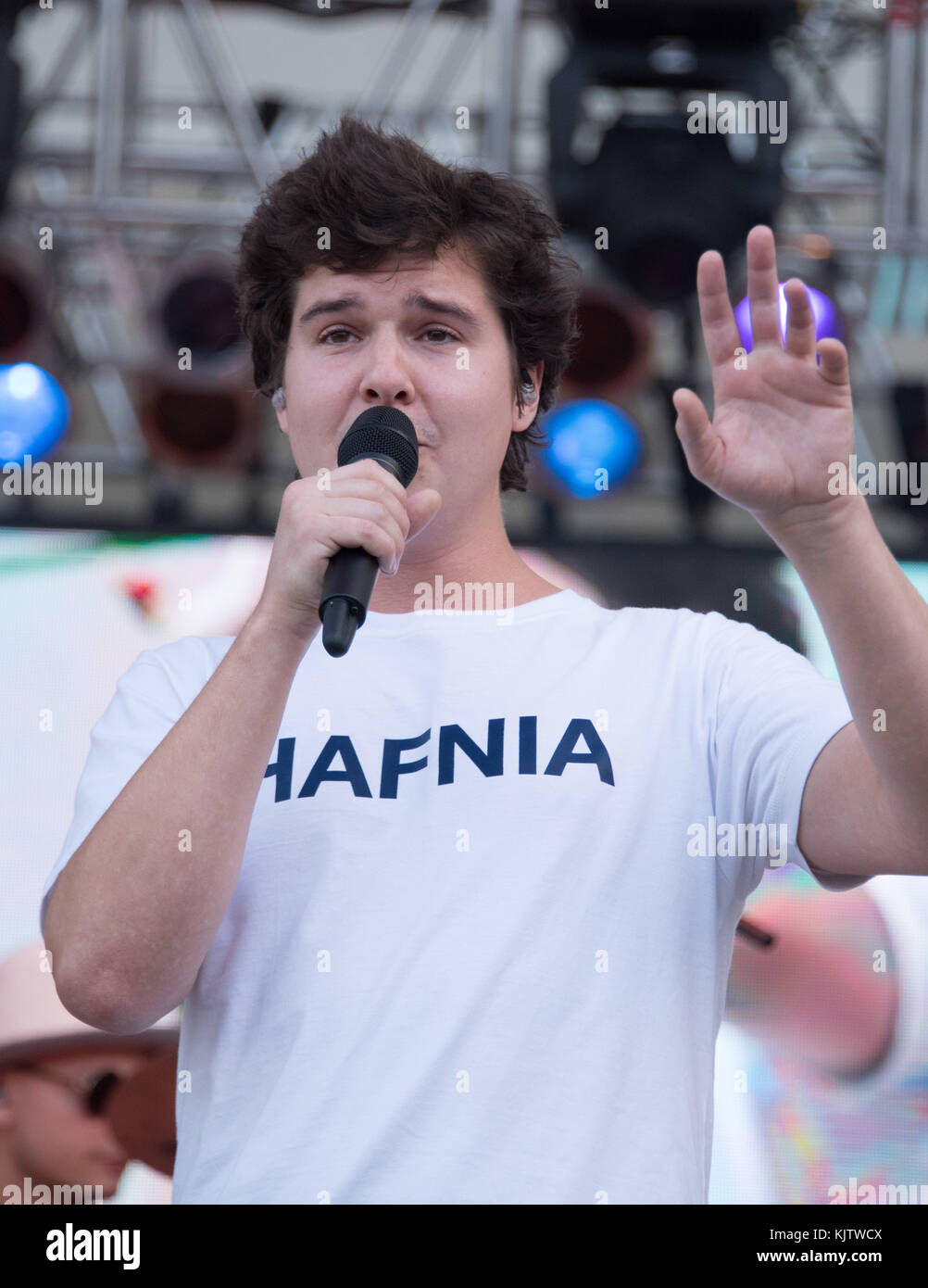 WEST PALM BEACH FL - APRIL 27: Lukas Graham performs during Sunfest on ...