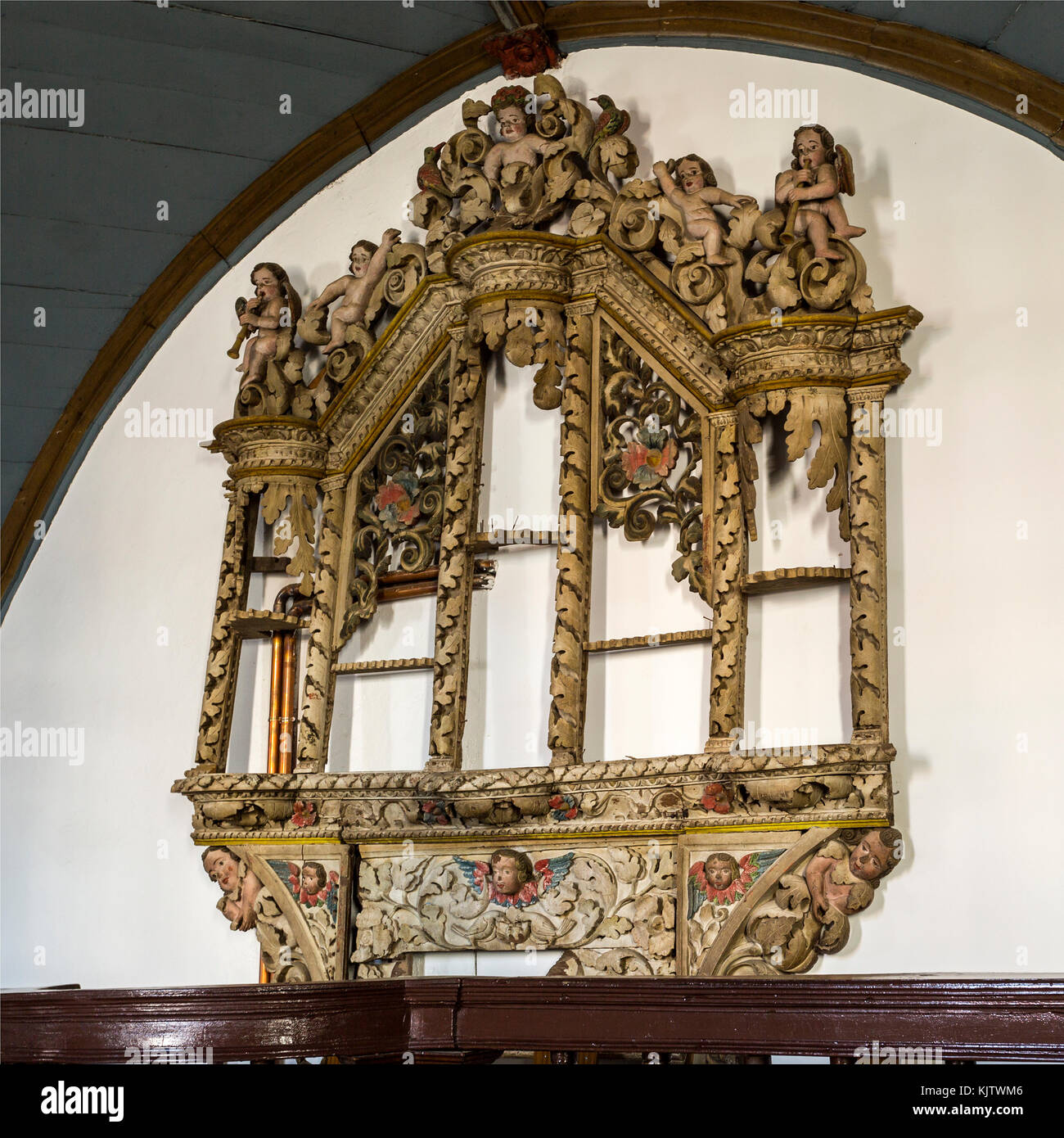 Detail of the Old Cathedral interior gilded Baroque decorations, in ...