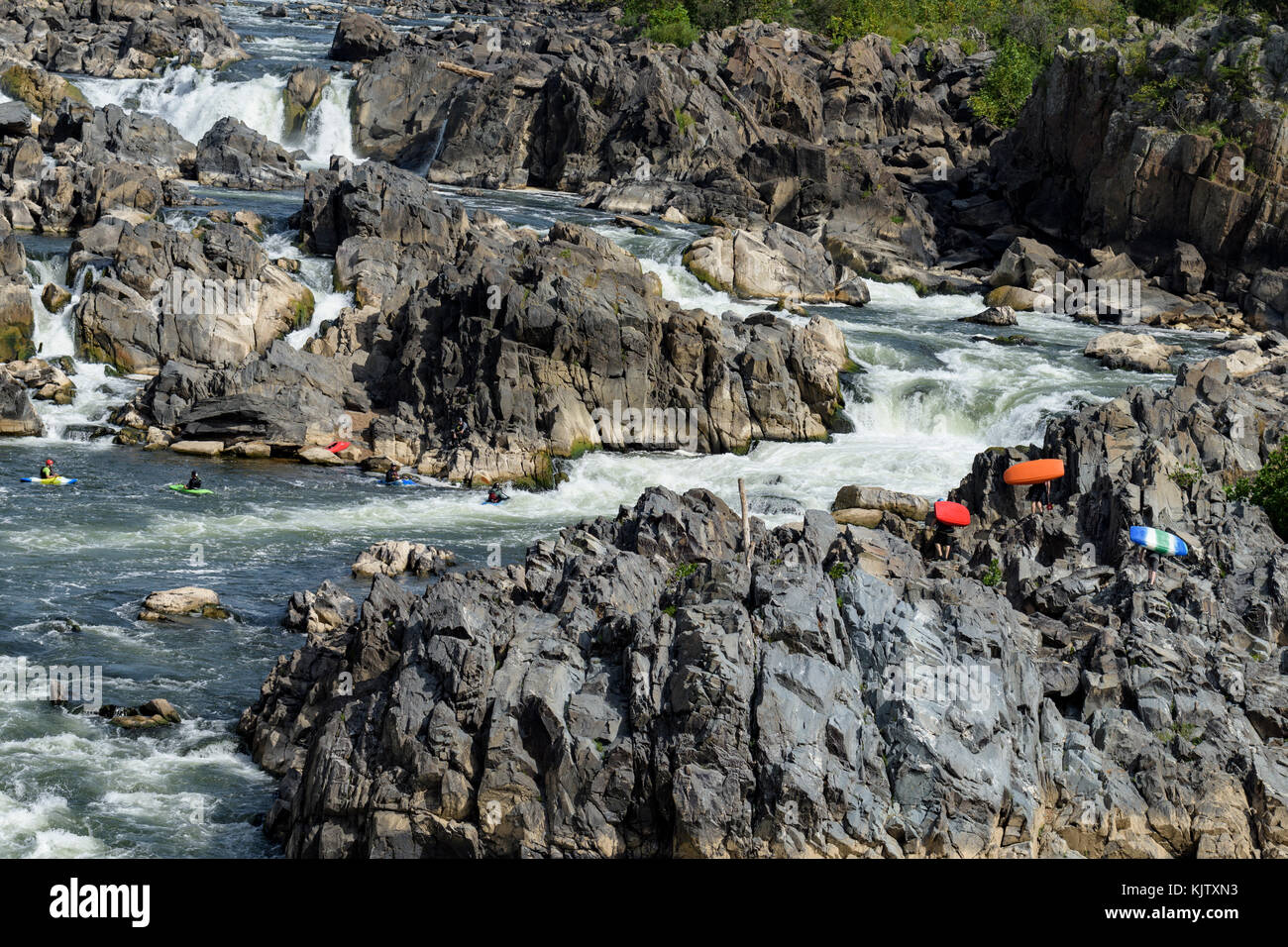 The Potomac River at Great Falls near Washington D.C., USA Stock Photo ...