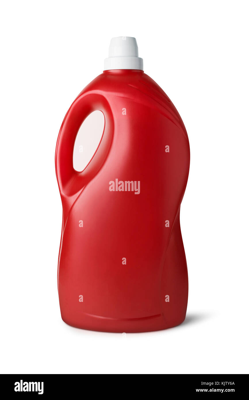 Red plastic bottle on white background. With clipping path Stock Photo ...