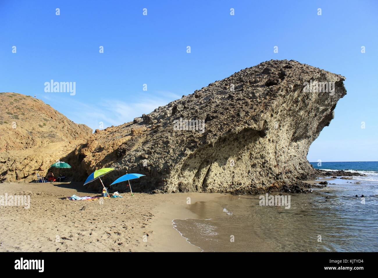 Rock formations on the beach in Almeria, Spain Stock Photo - Alamy