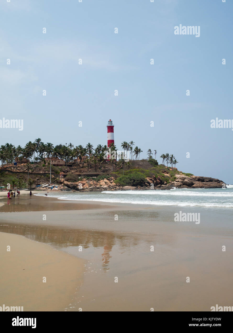 Kavalam beach and lighthouse Stock Photo - Alamy