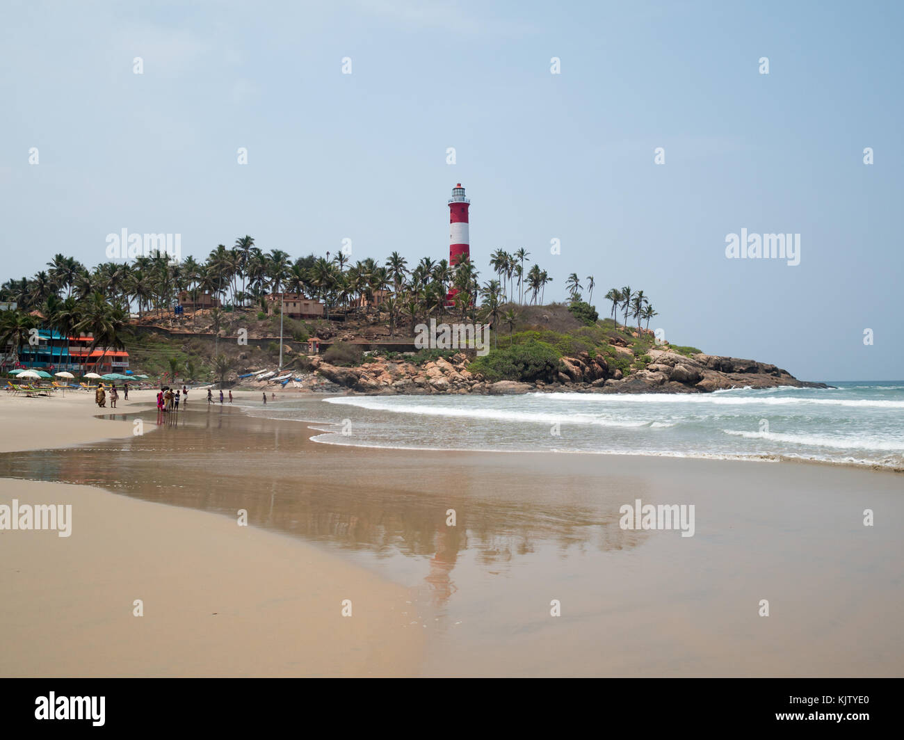 Kavalam beach and lighthouse Stock Photo - Alamy