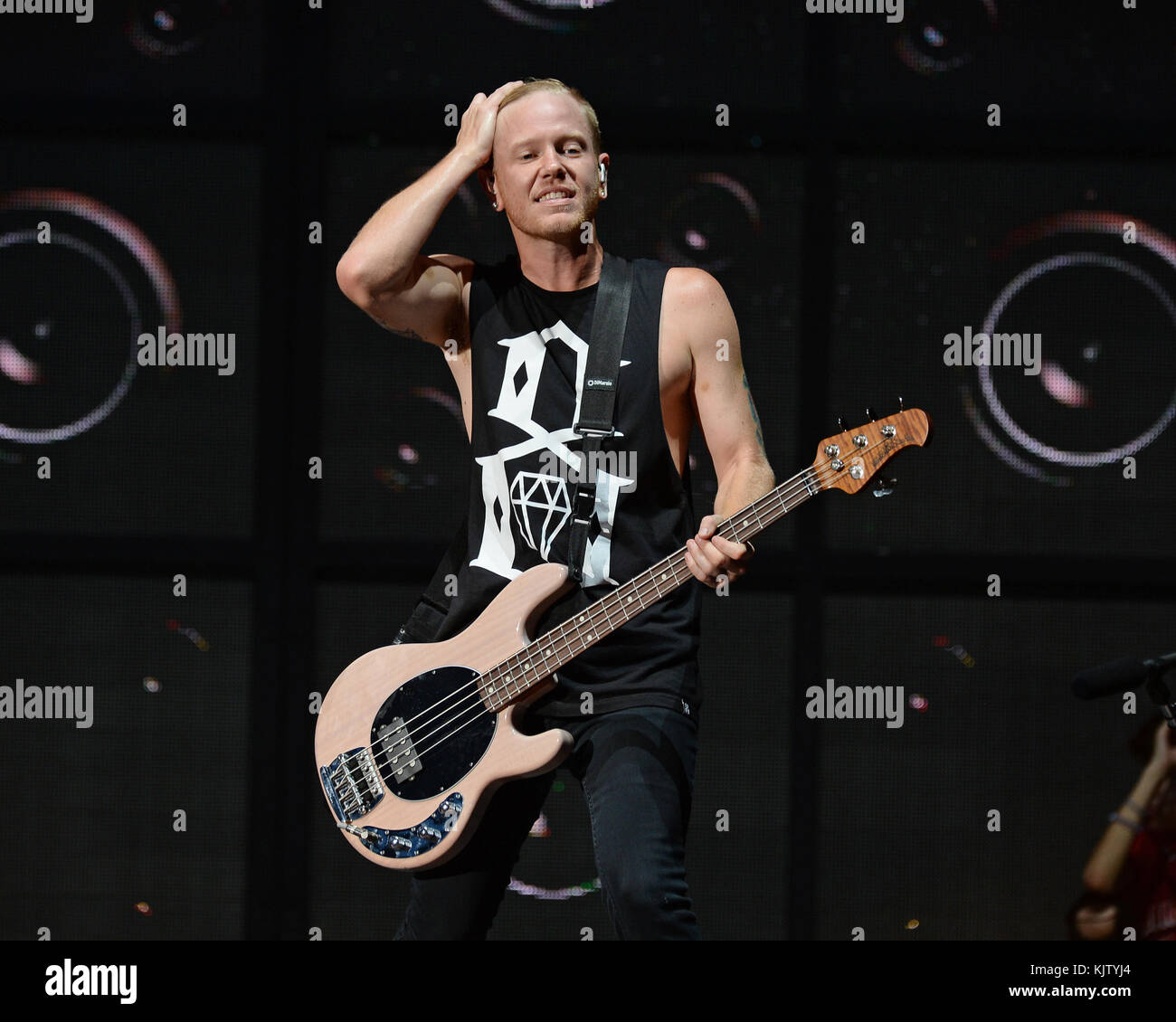 WEST PALM BEACH, FL - AUGUST 05: Joshua Woodard of A Day To Remember ...