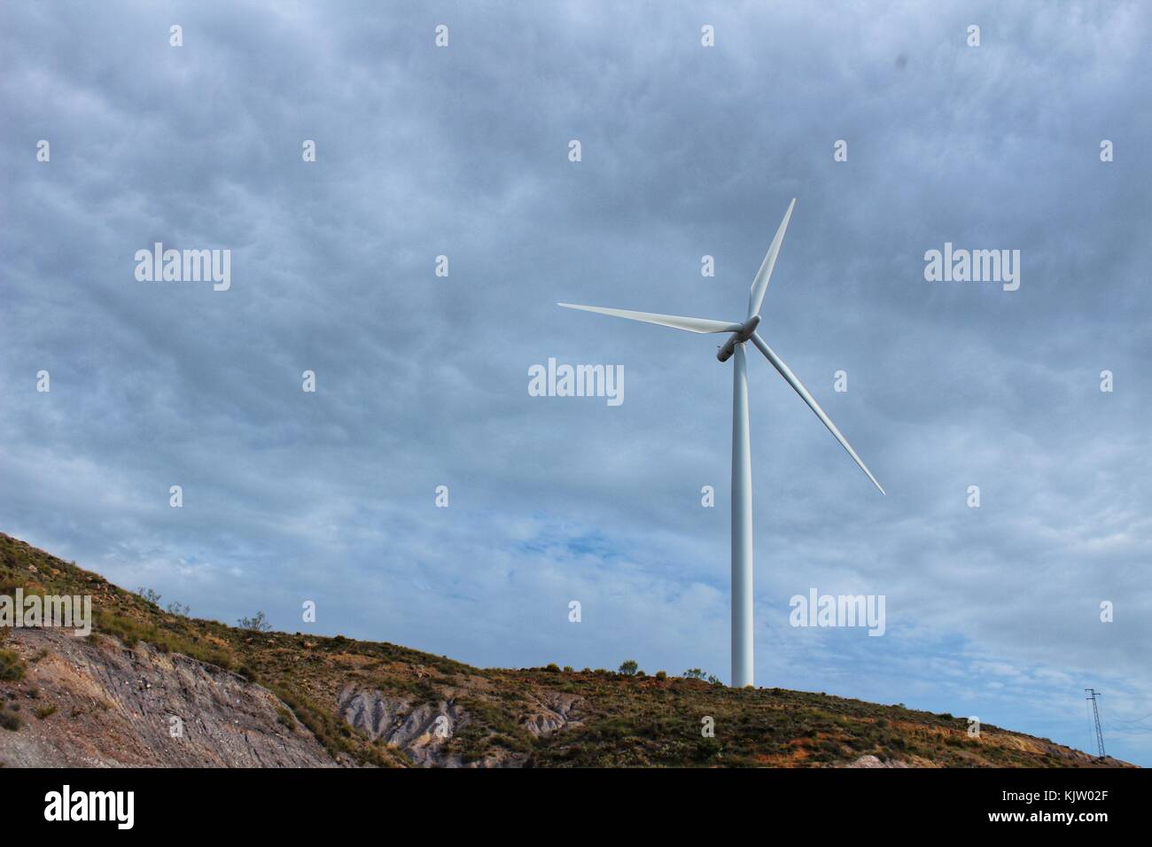 Windmill in the mountain Stock Photo - Alamy