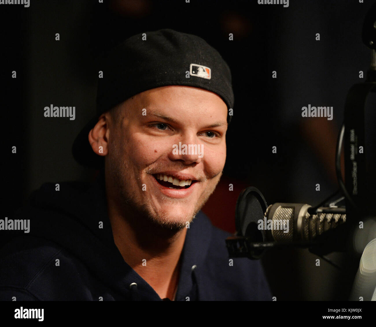 HOLLYWOOD, FL - FEBRUARY 12: Avicii visits radio station 97.3 The Hits ...