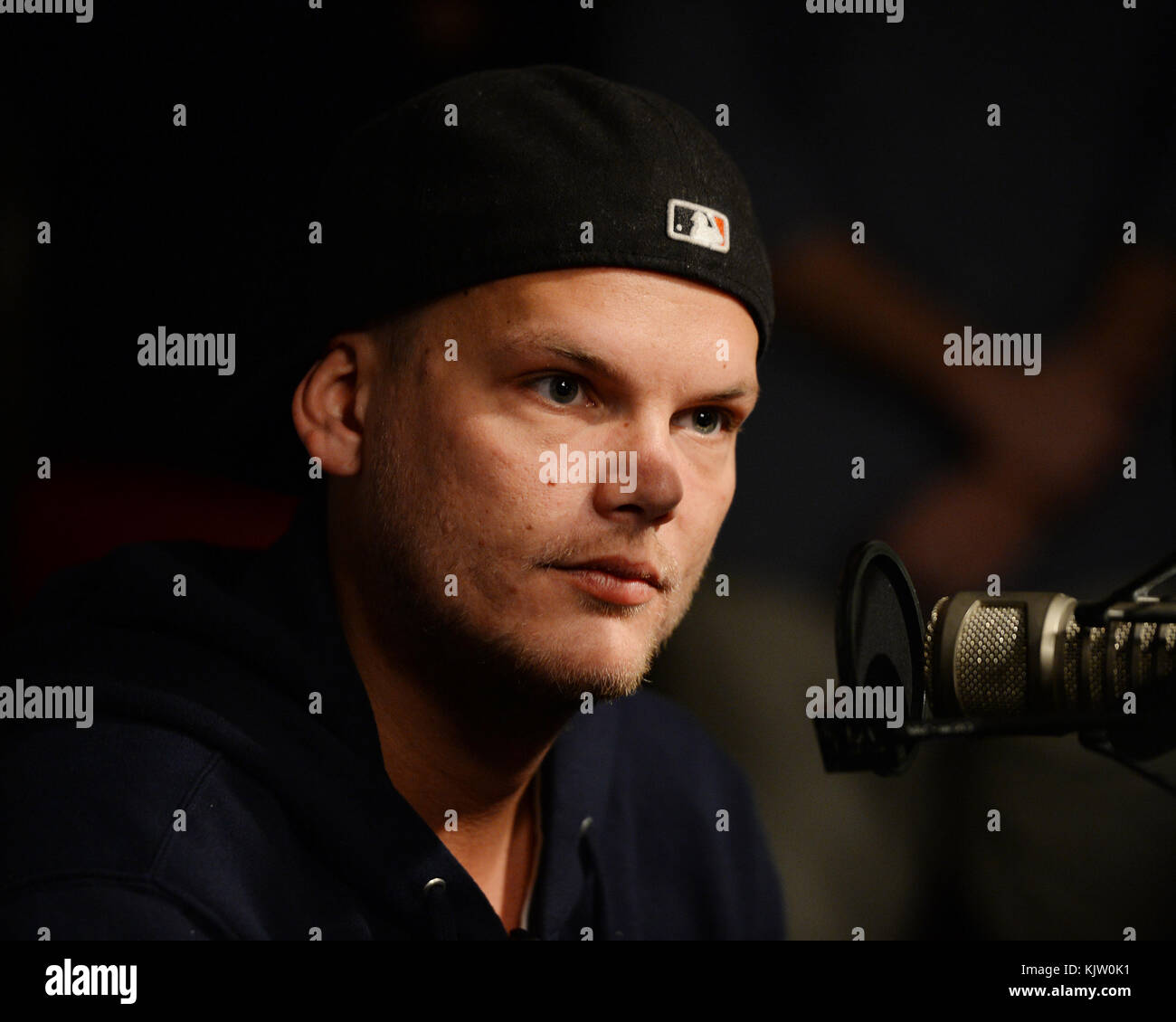 HOLLYWOOD, FL - FEBRUARY 12: Avicii visits radio station 97.3 The Hits ...