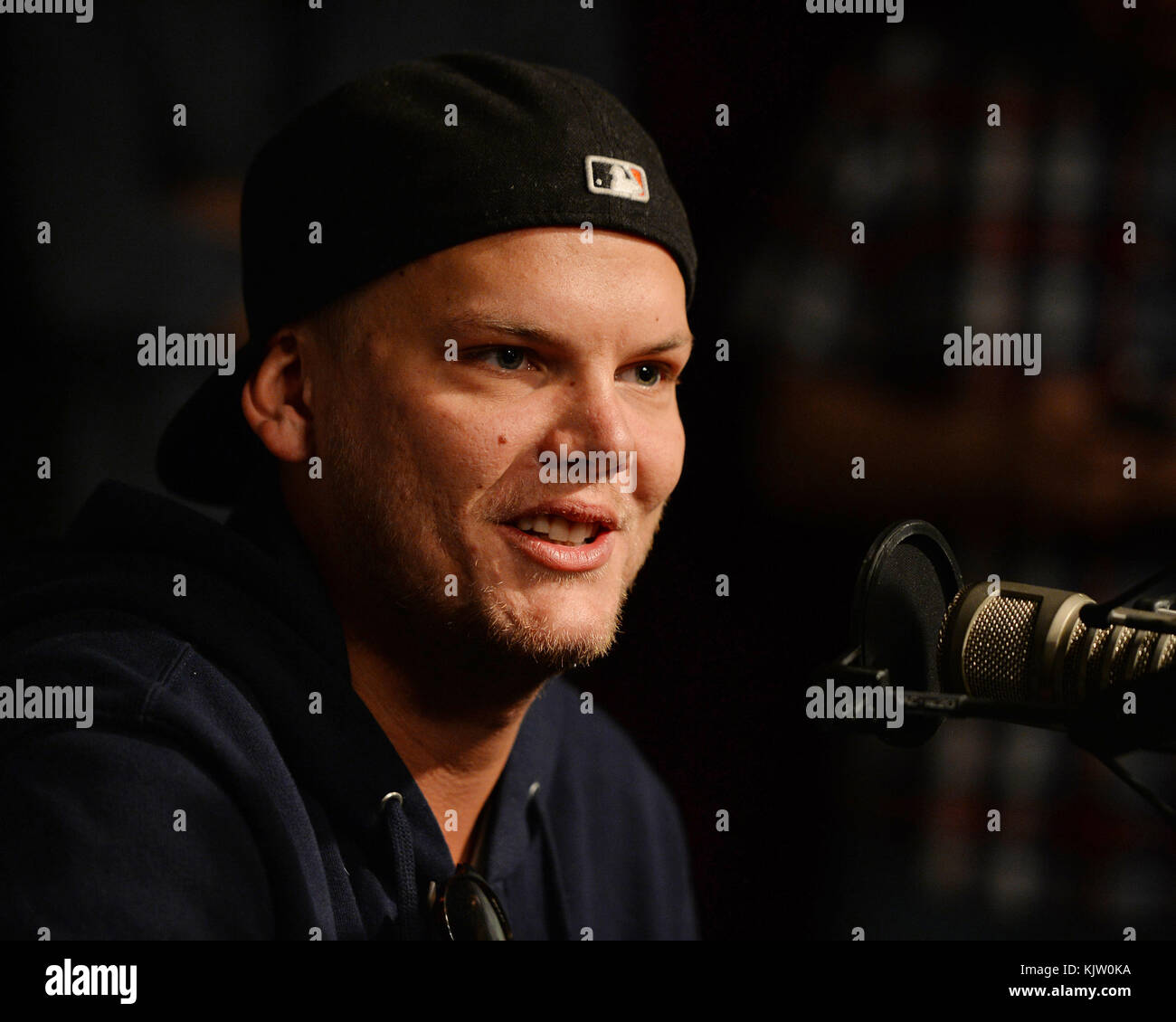HOLLYWOOD, FL - FEBRUARY 12: Avicii visits radio station 97.3 The Hits ...