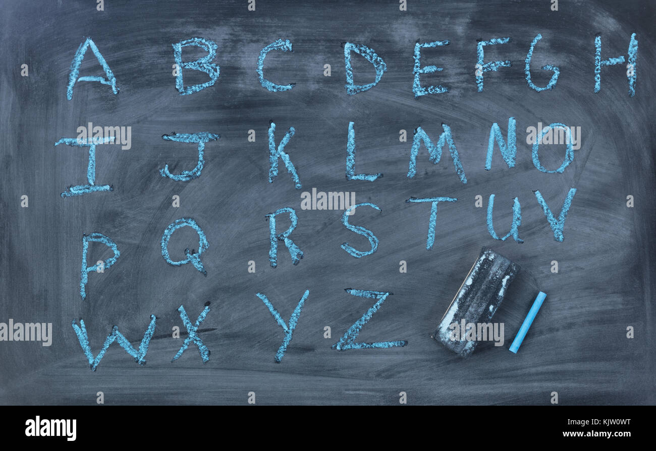 Alphabet on blackboard hi-res stock photography and images - Alamy