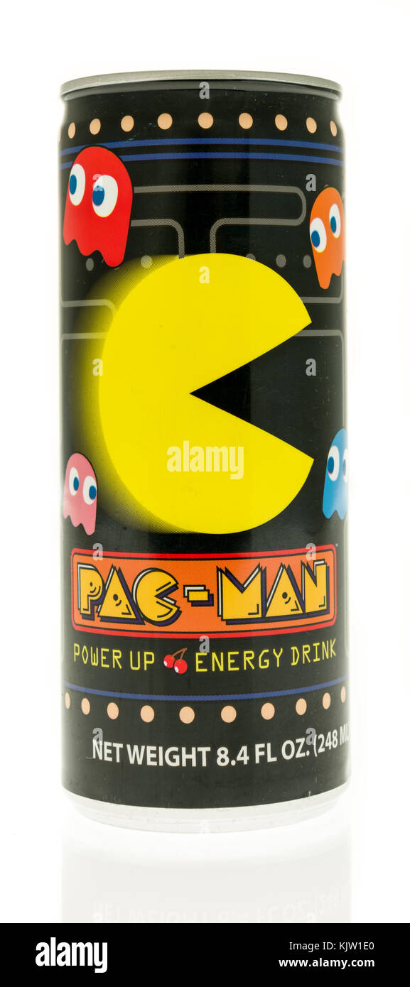 Winneconne, WI - 20 November 2017: A Pac-Man energy drink on an on an ...