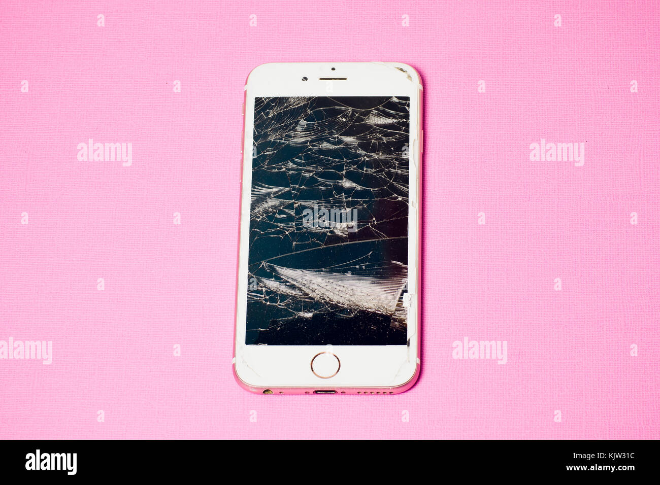 Modern mobile smartphone with broken screen color Stock Photo - Alamy