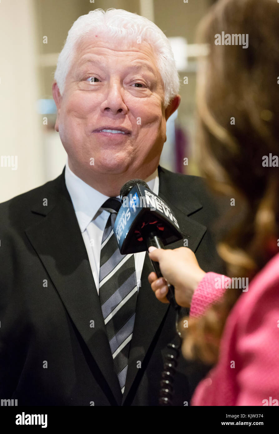 New York, NY - September 11, 2017: Designer Dennis Basso gives an ...