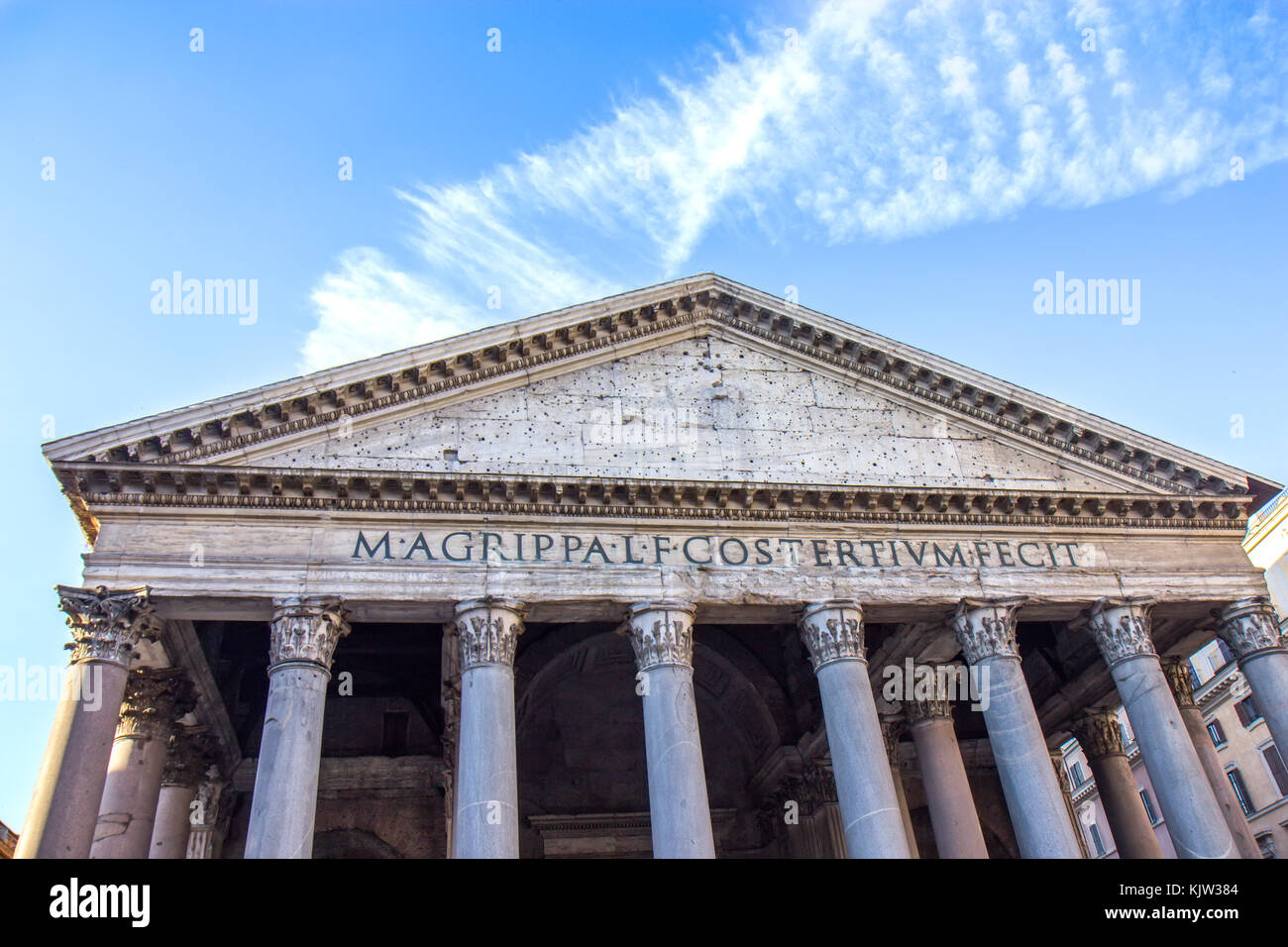 Ancient Roman Pantheon temple, front view - Rome, Italy Stock Photo - Alamy