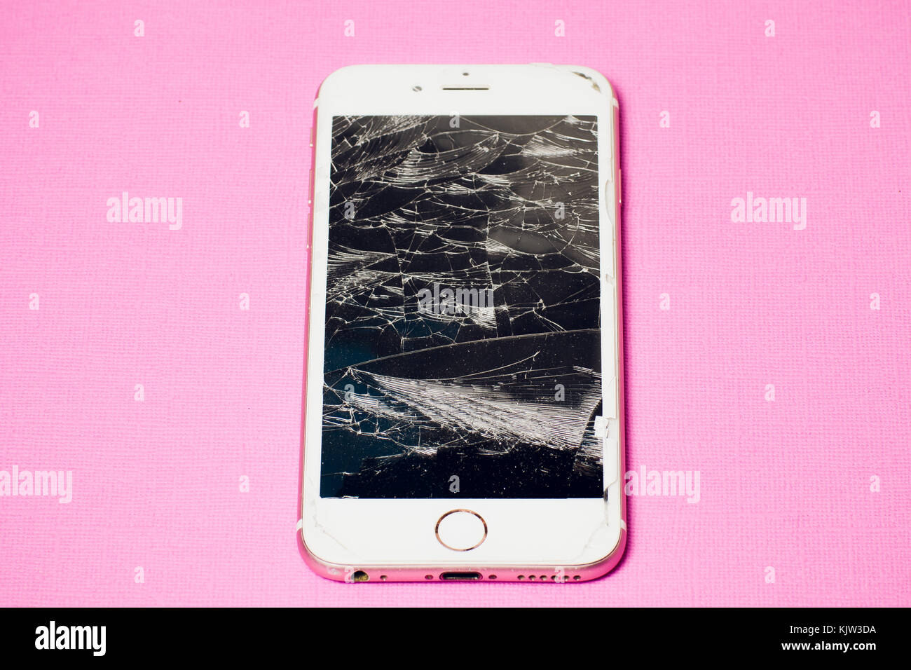 Modern mobile smartphone with broken screen color Stock Photo - Alamy