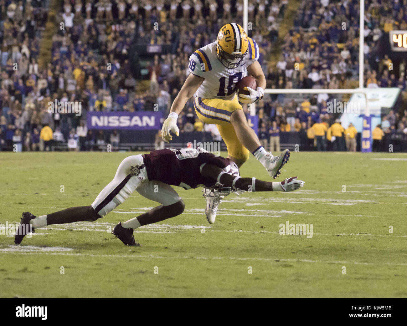 Baton Rouge, LouisianaU.S. 25th Nov, 2017. LSU's JOHN DAVID MOORE (18 ...