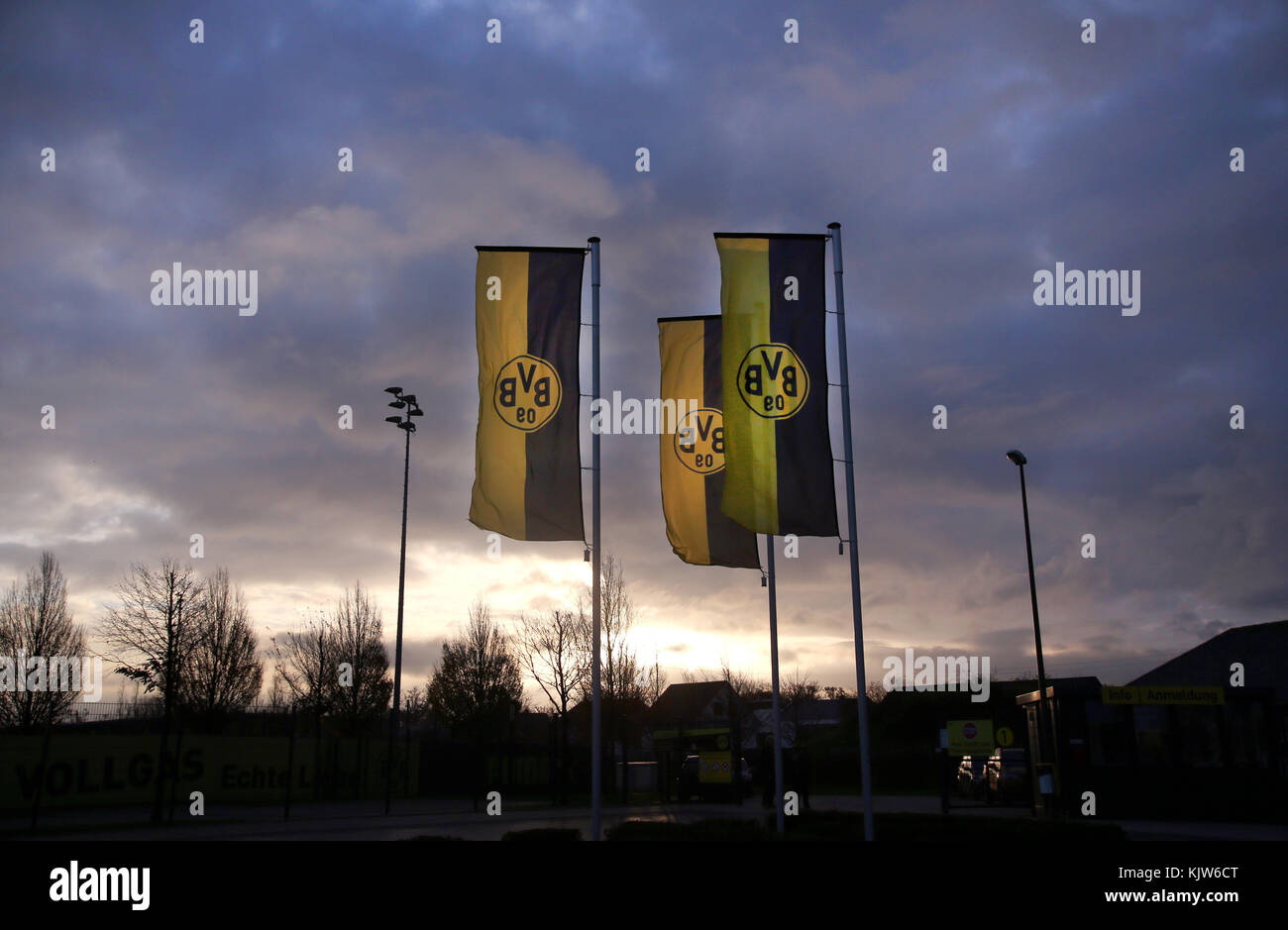 Dortmund, Germany. 26th Nov, 2017. Flags of German soccer club Borussia ...