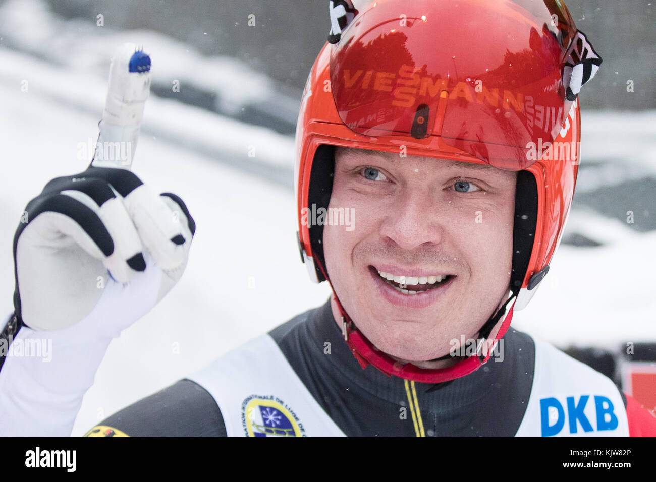 Winterberg, Germany. 26th Nov, 2017. Germany's Felix Loch celebrates ...