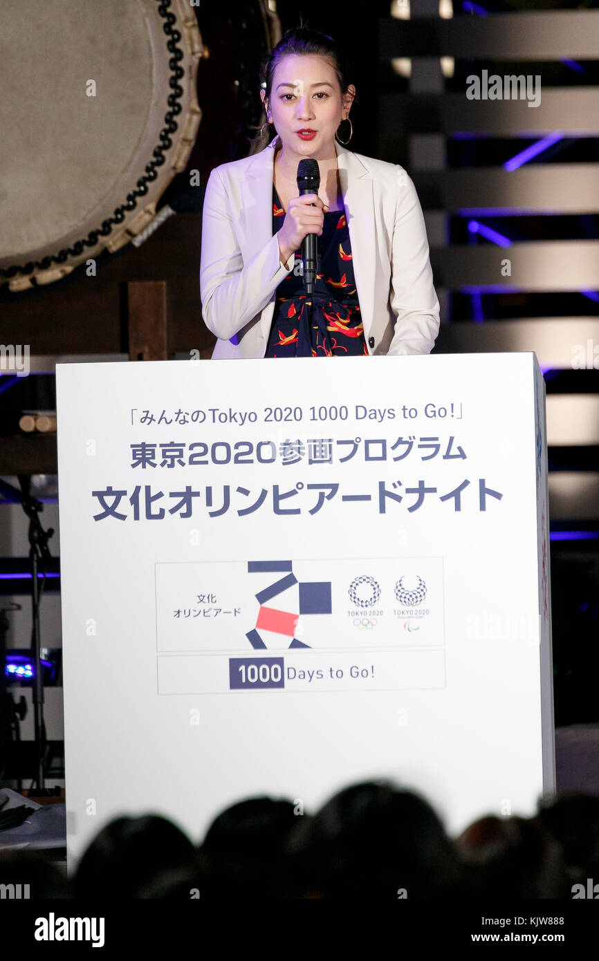 Tokyo, Japan. 26th Nov, 2017. Japanese model Shelly speaks during the ...