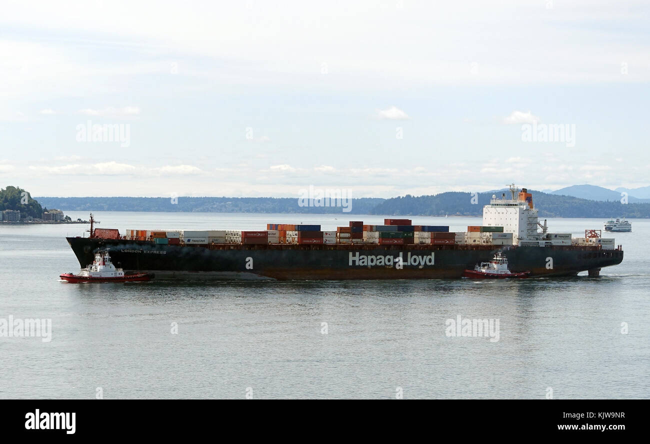 Seattle, USA. 30th Aug, 2017. A container ship of the London Express ...