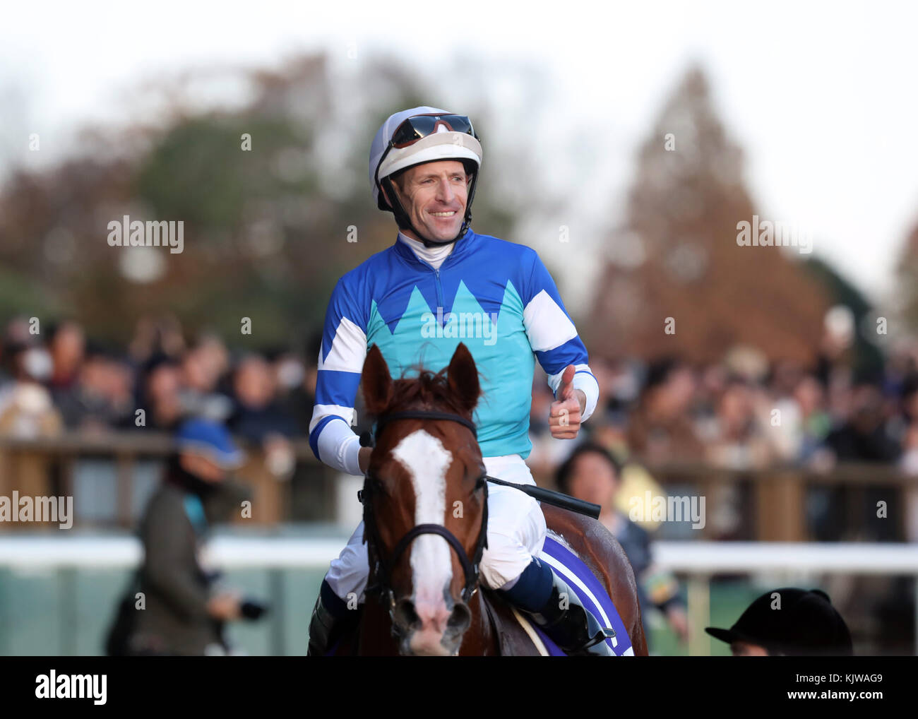 Tokyo, Japan. 26th Nov, 2017. Australian jockey Hugh Bowman riding ...
