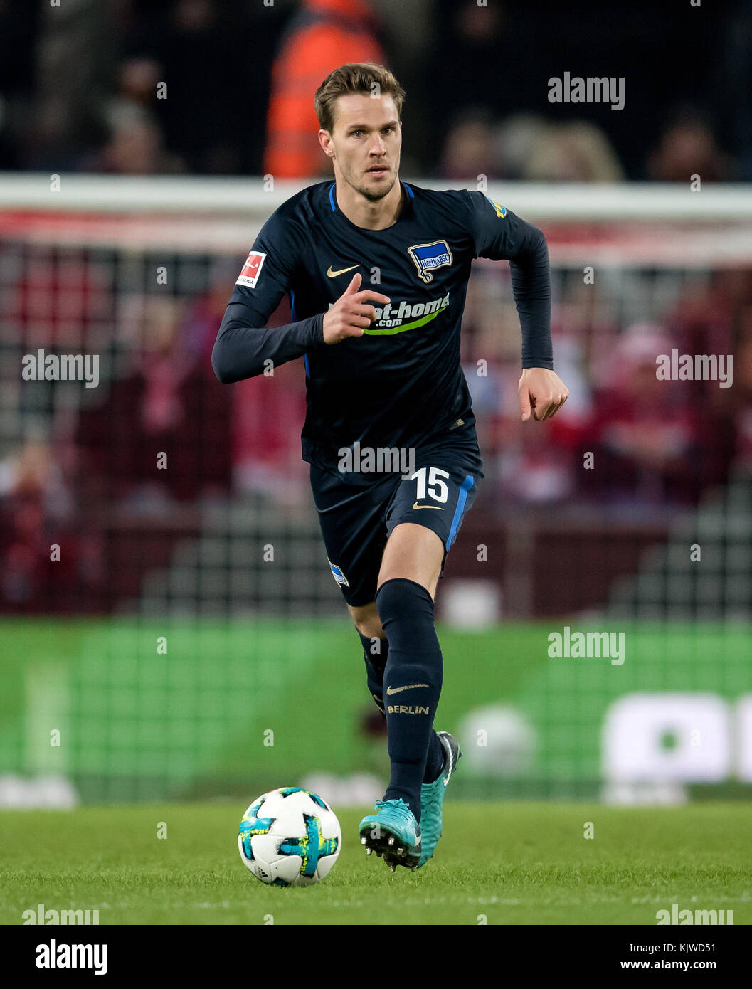 Cologne, Germany. 26th Nov, 2017. Berlin's Sebastian Langkamp in action during the German ...