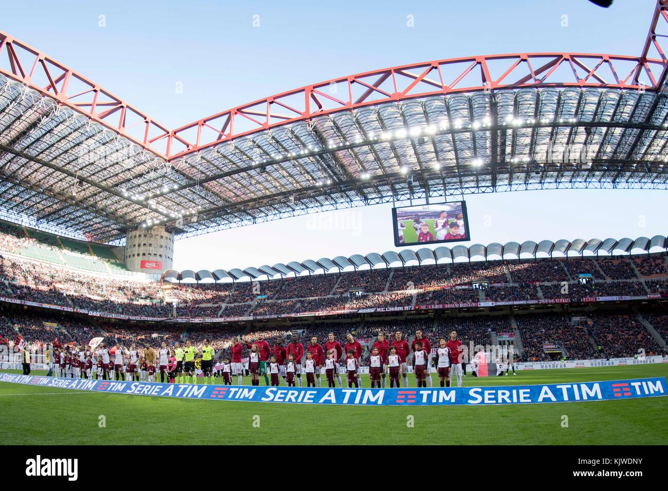 Milan, Italy. 26th Nov, 2017. Two team group line-up Football/Soccer ...
