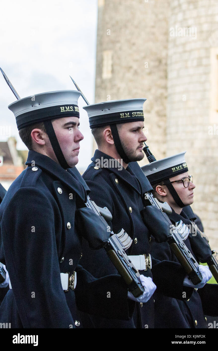 Windsor, UK. 27th Nov, 2017. Royal Navy sailors perform the Changing of ...
