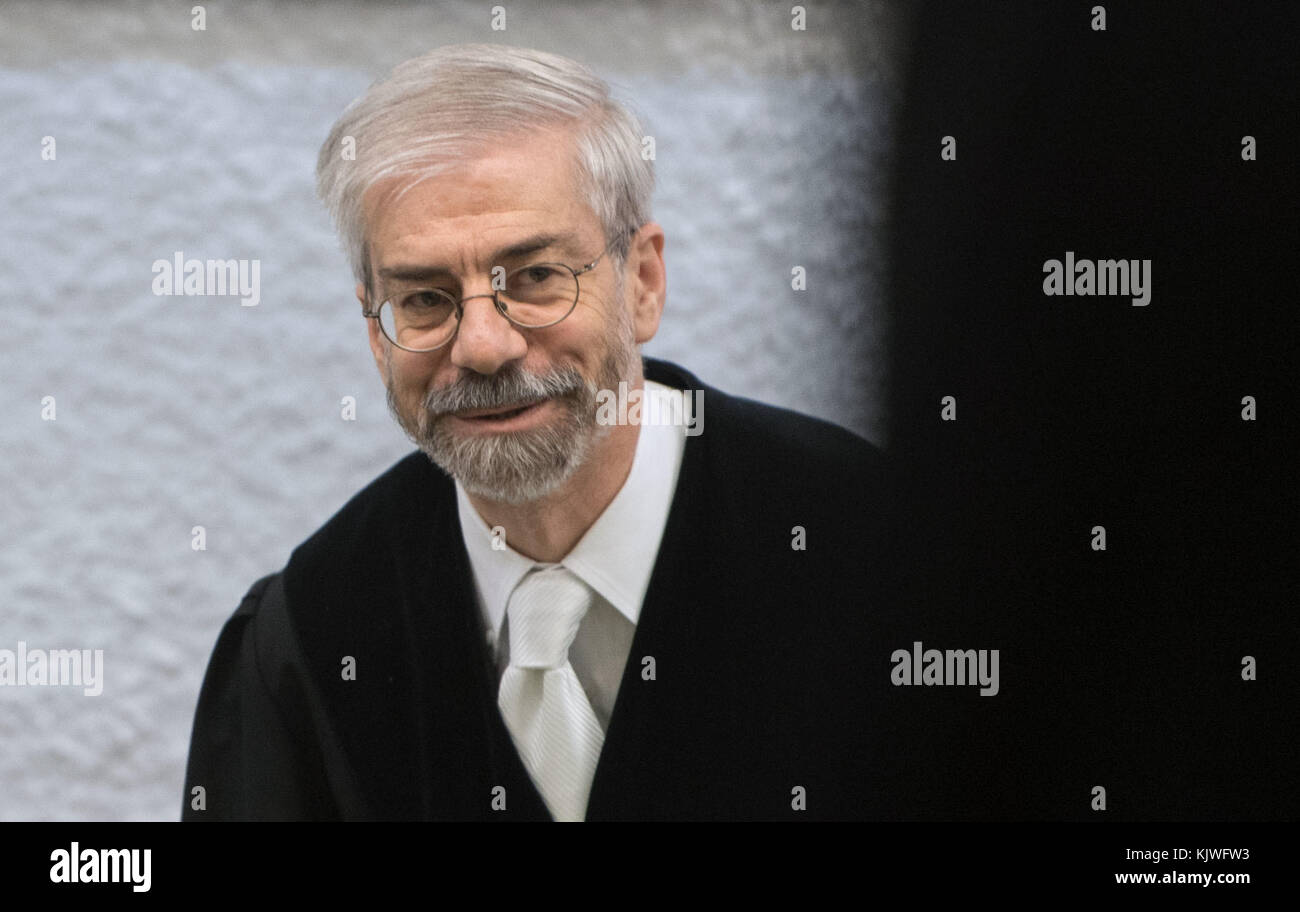 Stuttgart, GErmany. 27th Nov, 2017. The presiding judge in the trial ...