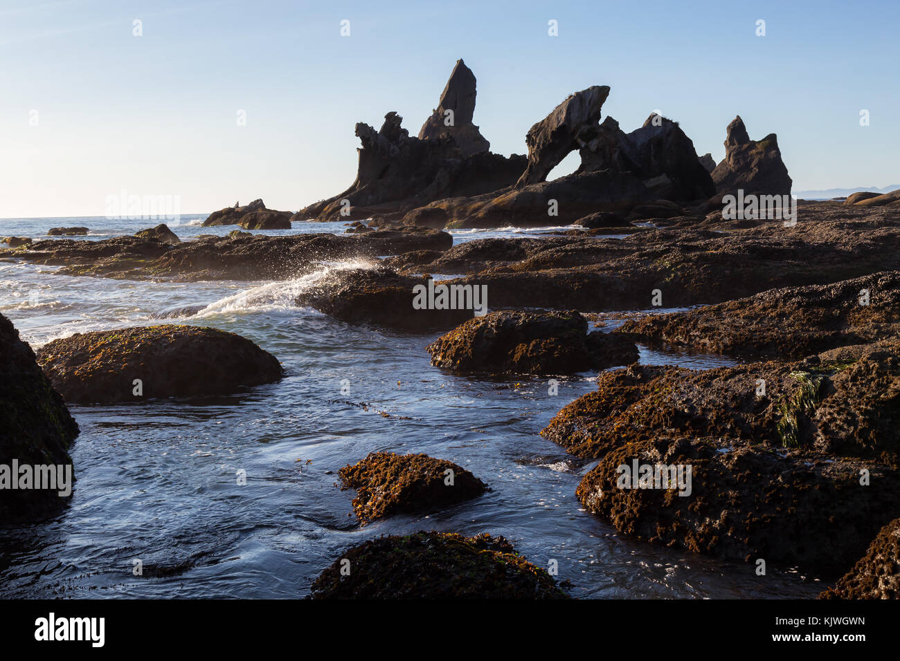 Beautiful view of a scenic landscape at the Ocean Coast. Taken at Shi ...