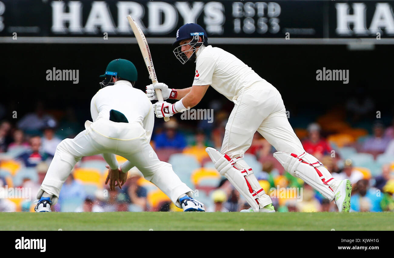 England's Joe Root plays a shot during day four of the Ashes Test match ...