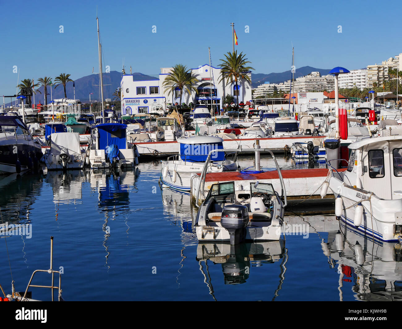 Marina in the stylish resort of Marbella on the Costa Del Sol in ...