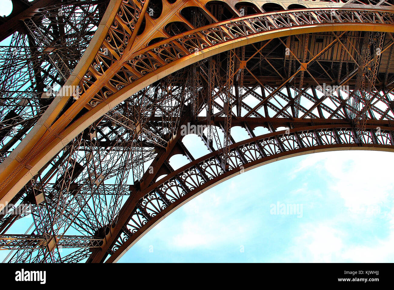 The eiffel tower was built of wrought iron hi-res stock photography and ...