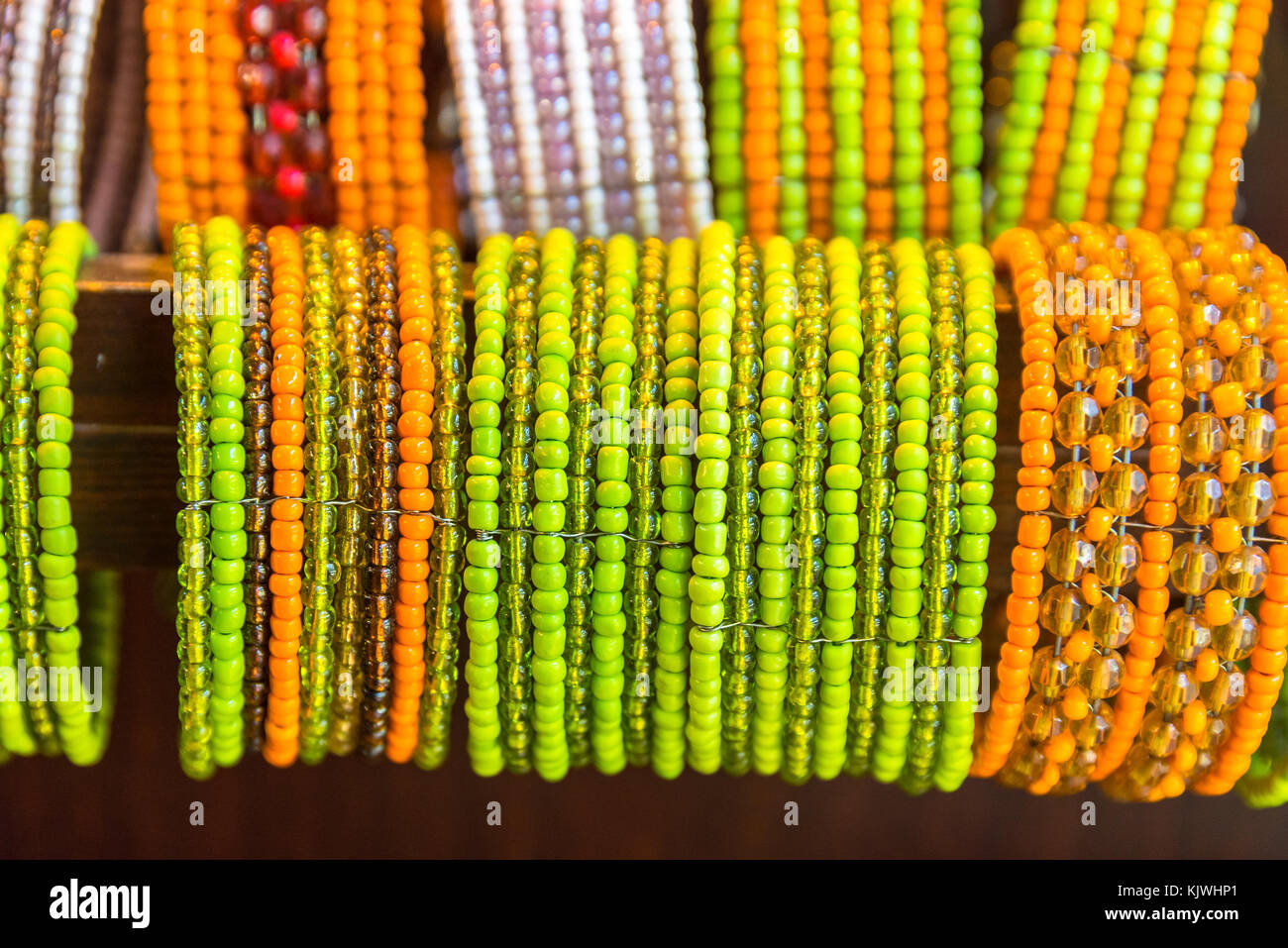 Collection of Traditional Turkish colorful bead bracelets made from ...